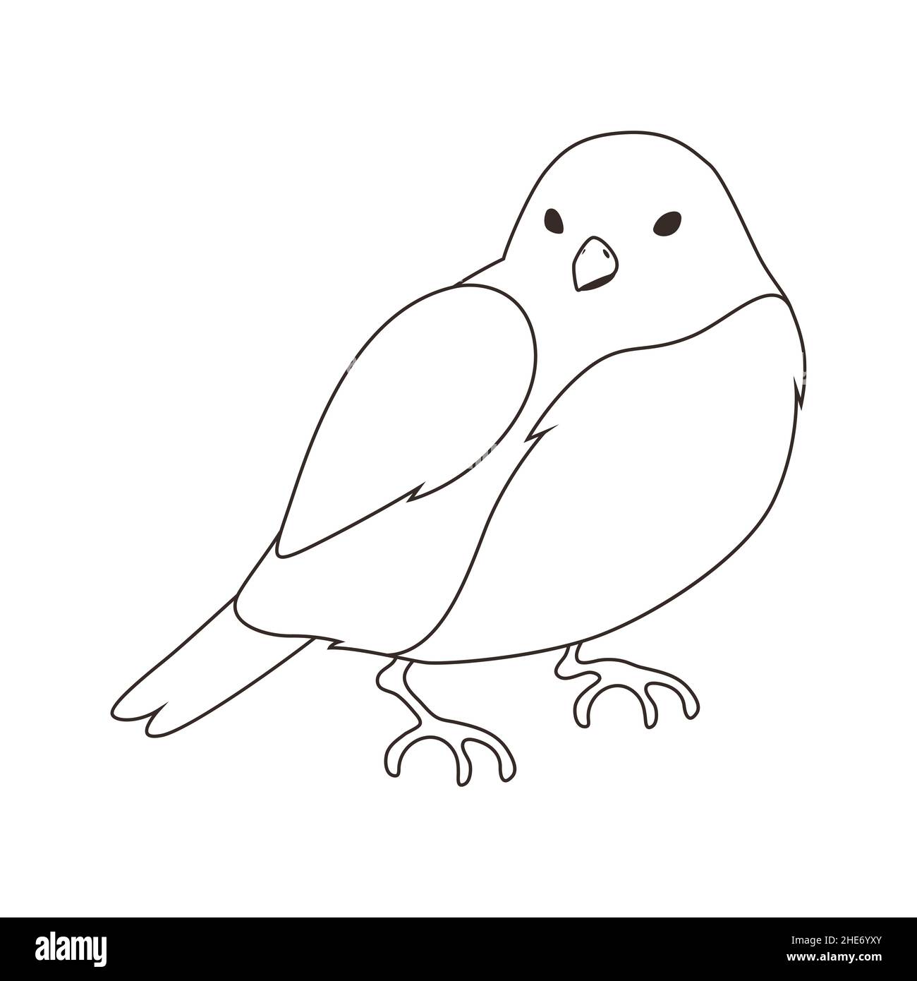 Illustration of stylized bird. Image of wild birdie in linear style ...