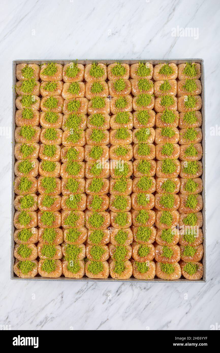 Traditional Turkish dessert called Bulbul Nest , Special baklava with ...