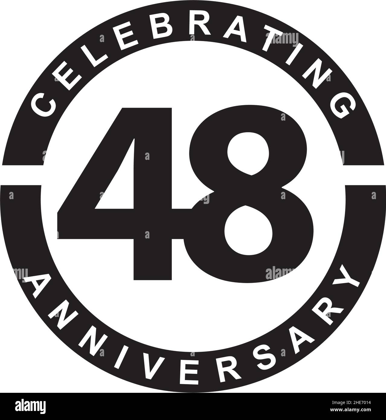 48th year anniversary logo design vector template Stock Vector Image ...