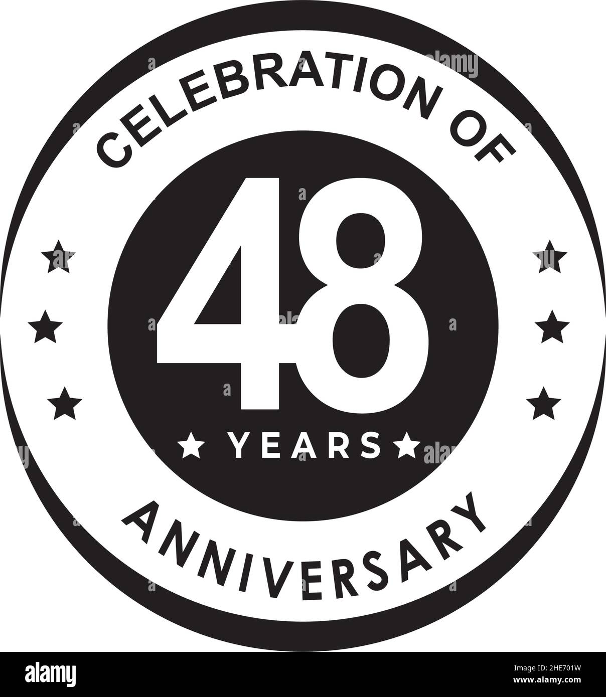 48th year anniversary logo design vector template Stock Vector Image ...
