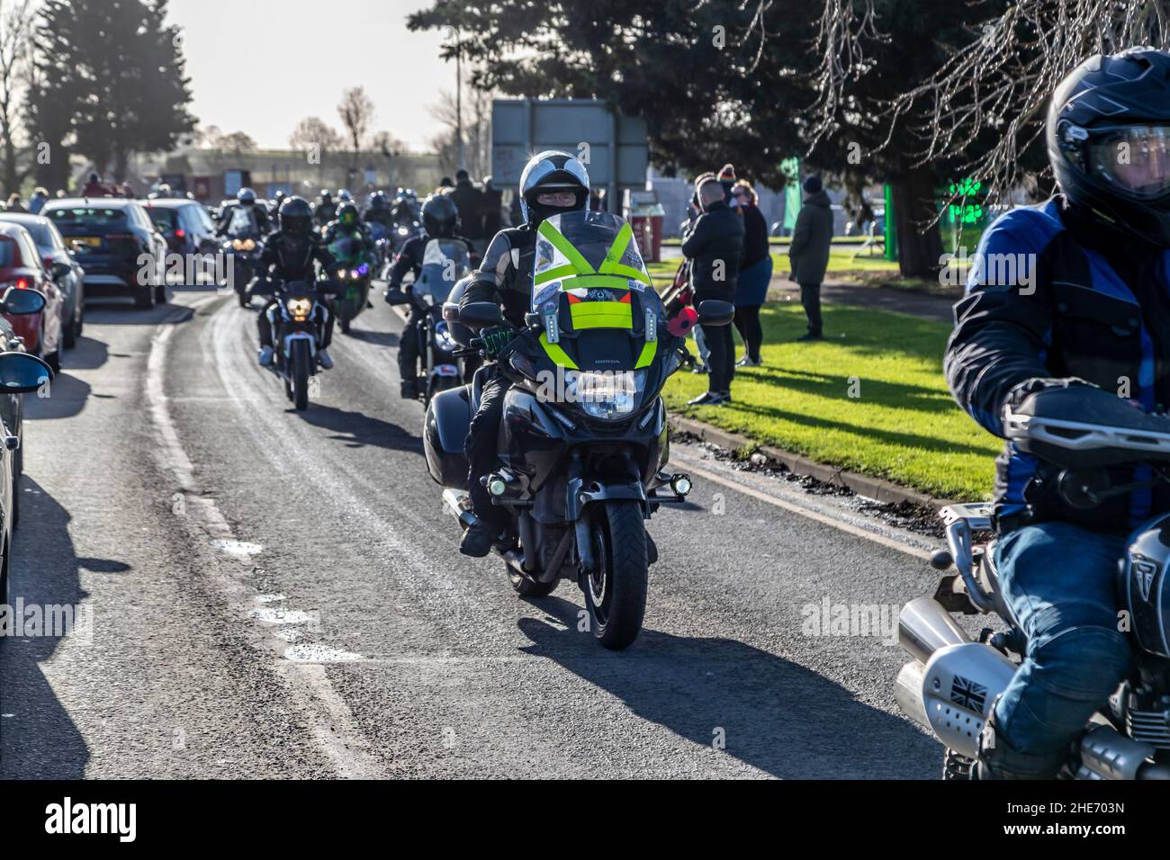 Northampton, UK. 9th January 2022. Chilly Willy Charity Motorcycle Ride ...