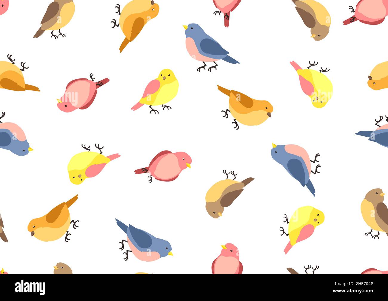 Seamless pattern with stylized birds. Image of wild birdie in simple ...