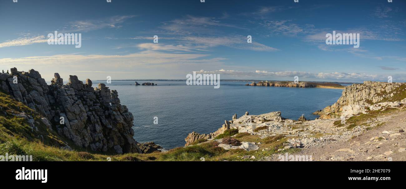 landscape of peninsula of crozon in finistere in Brittany in France ...