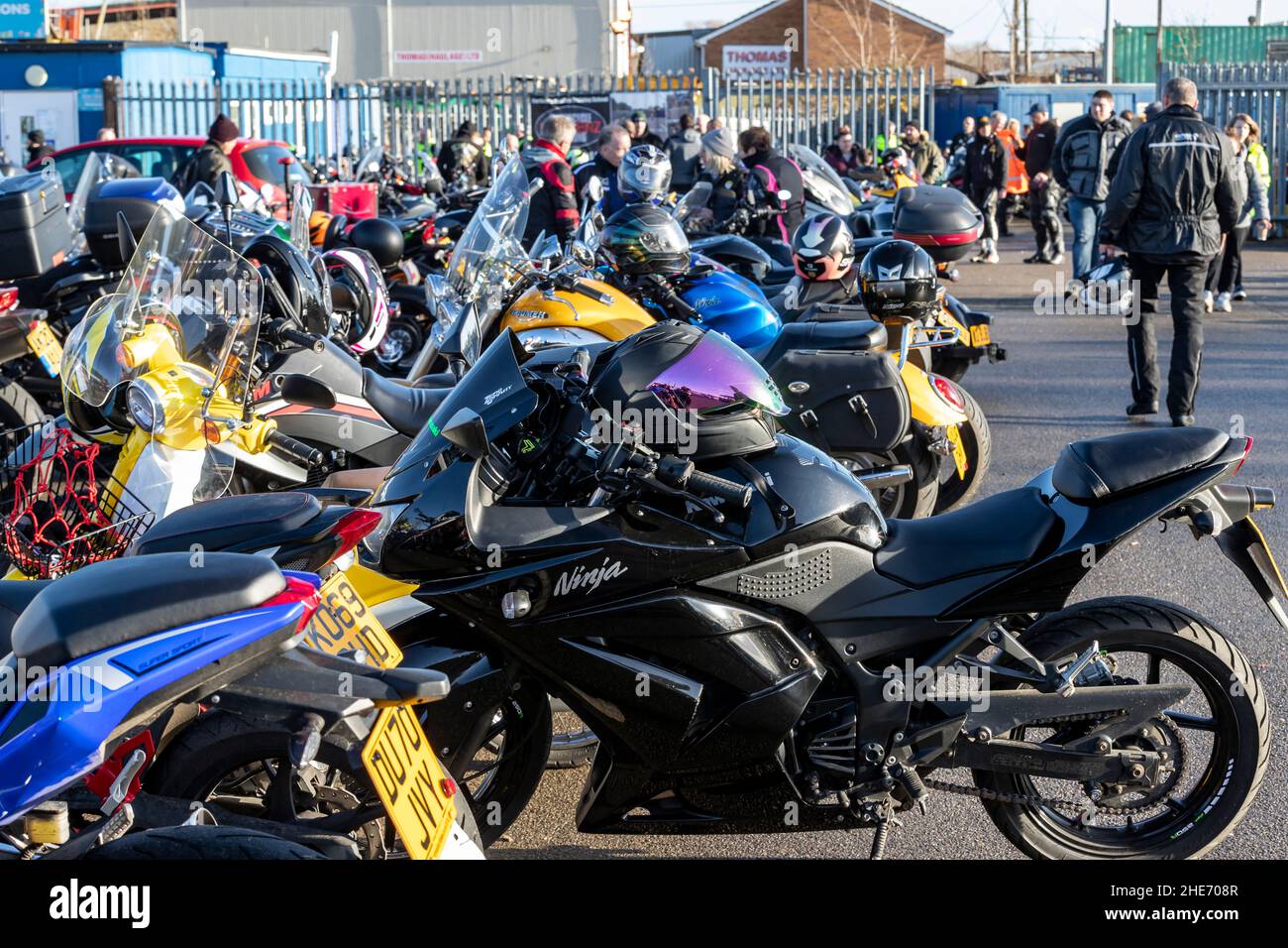 Northampton, UK. 9th January 2022. Chilly Willy Charity Motorcycle Ride ...