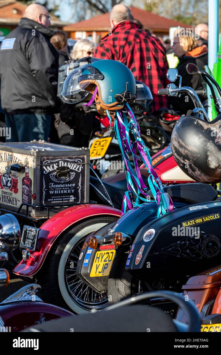 Northampton, UK. 9th January 2022. Chilly Willy Charity Motorcycle Ride ...