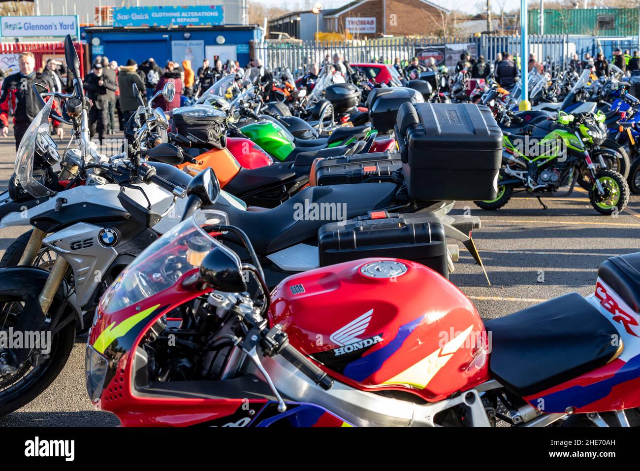 Northampton, UK. 9th January 2022. Chilly Willy Charity Motorcycle Ride ...