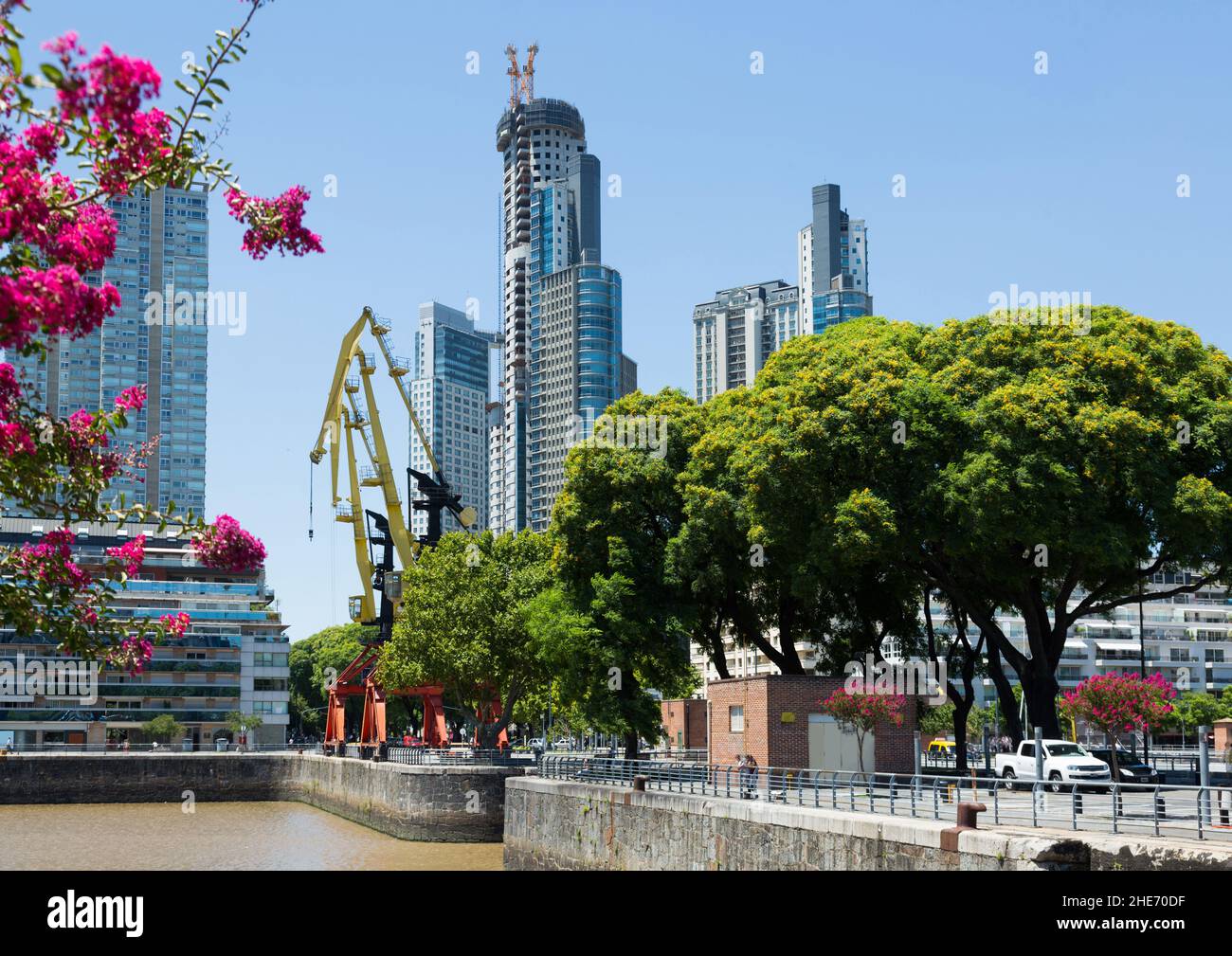 Business centers in riverfront area Stock Photo - Alamy