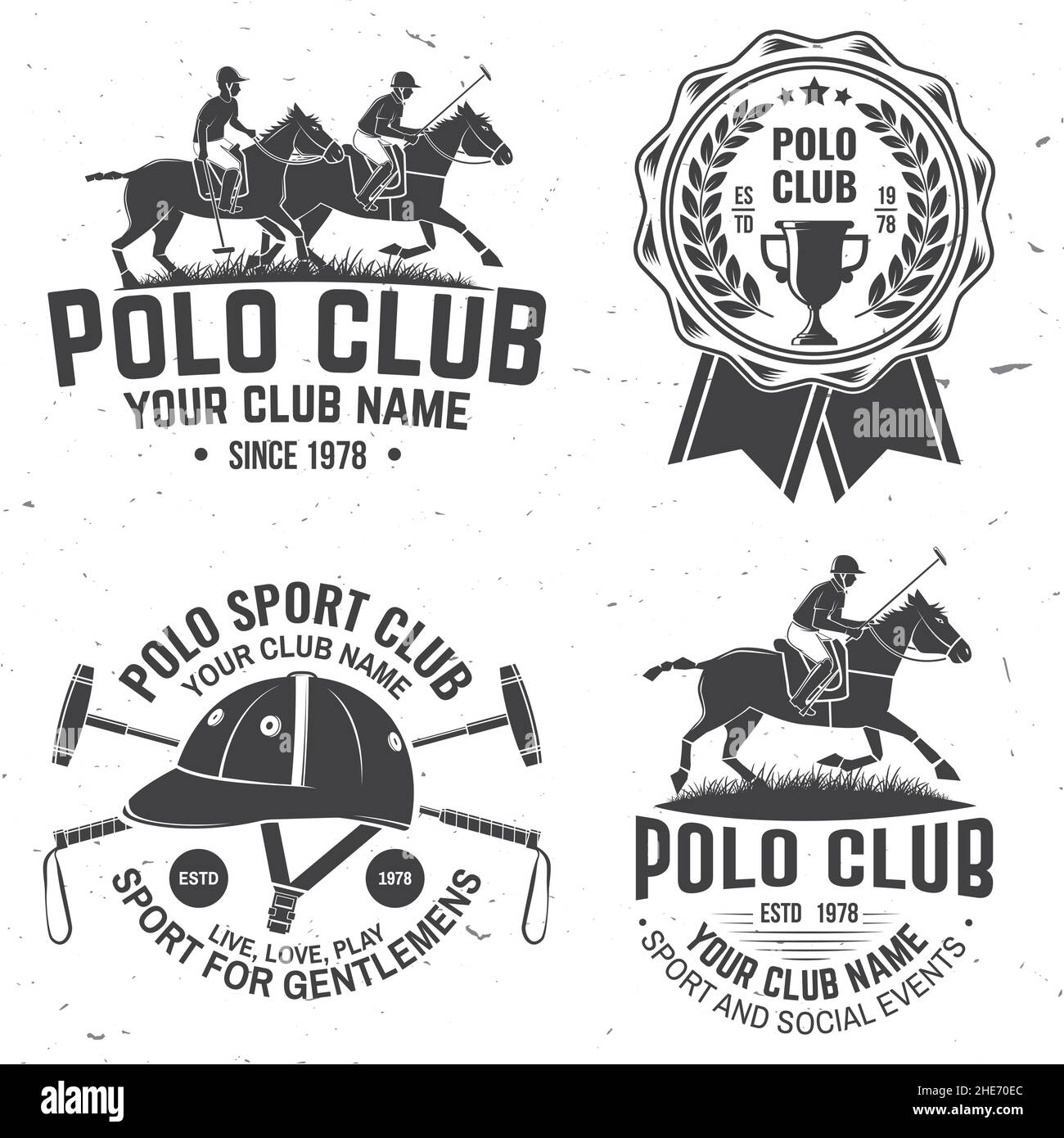 Set of Polo club sport badges, patches, emblems, logos. Vector ...