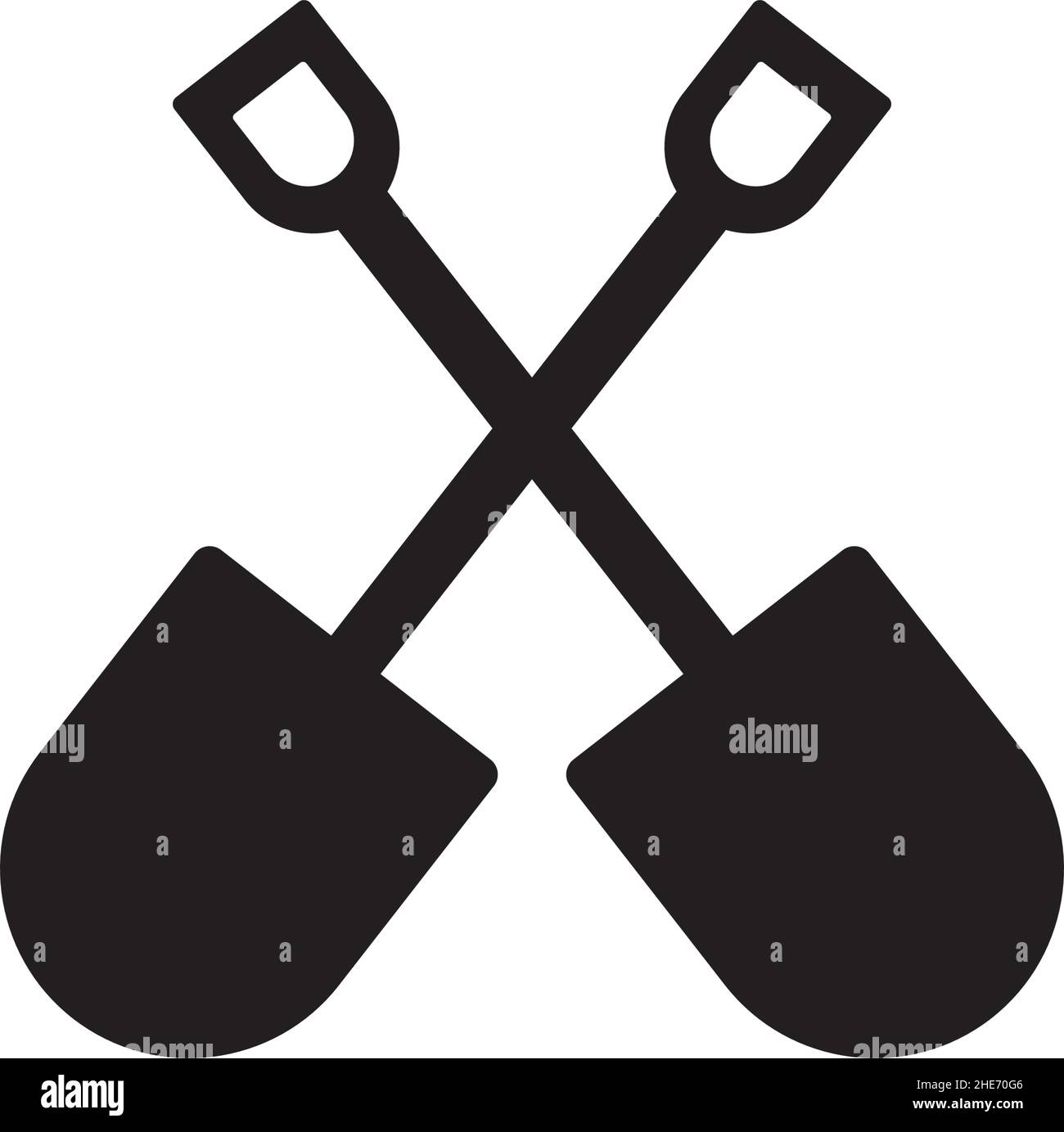 Black crossed shovel icon vector logo design Stock Vector Image & Art ...