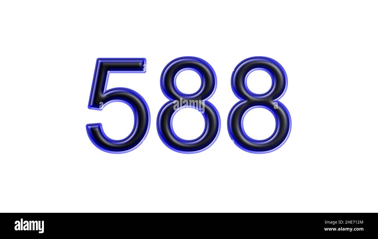 blue 588 number 3d effect white background Stock Photo - Alamy