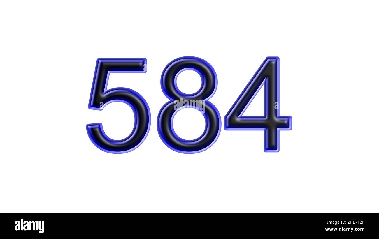 blue 584 number 3d effect white background Stock Photo - Alamy