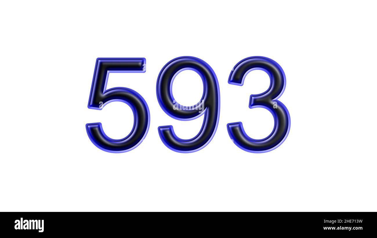 blue 593 number 3d effect white background Stock Photo - Alamy