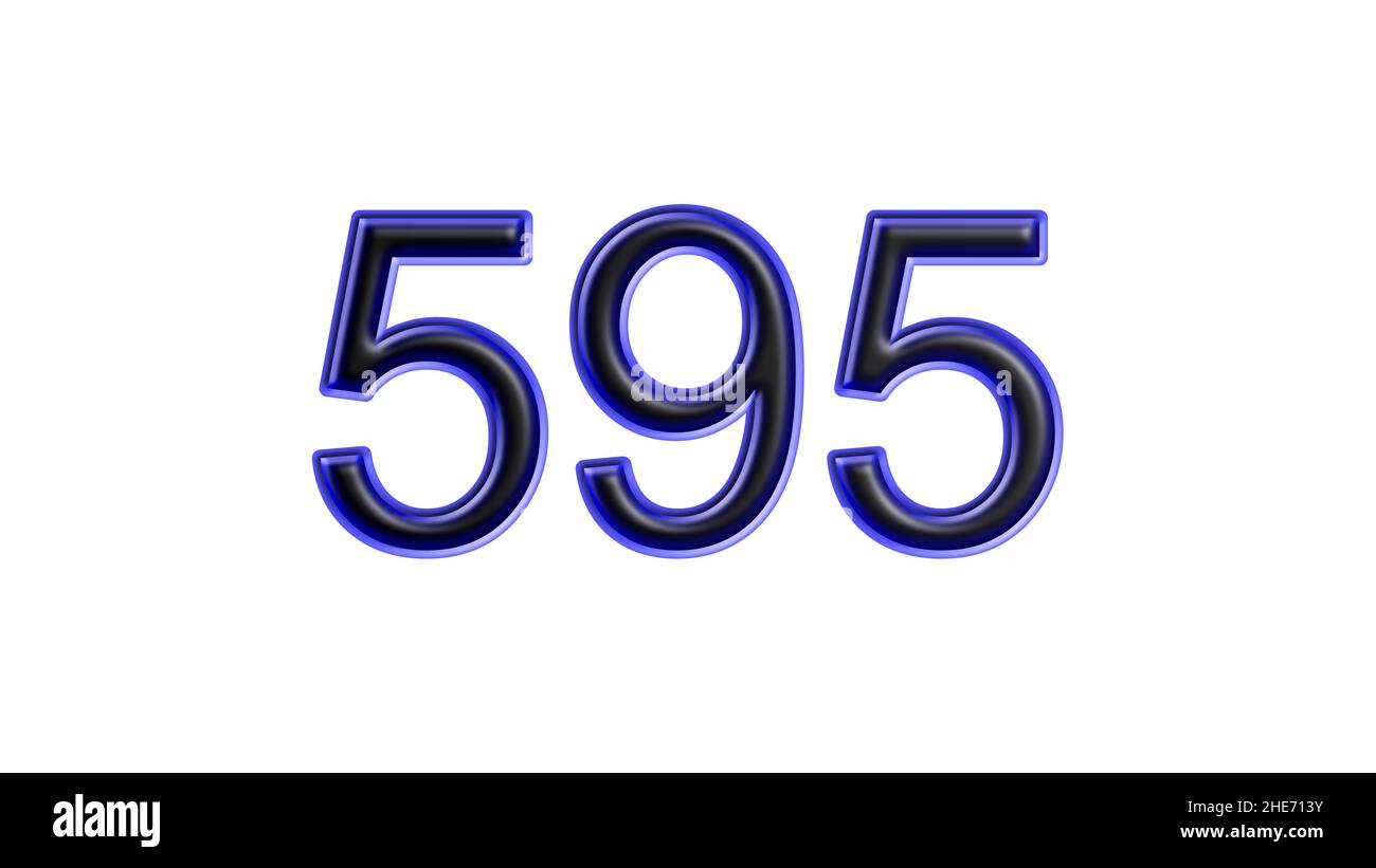 blue 595 number 3d effect white background Stock Photo - Alamy