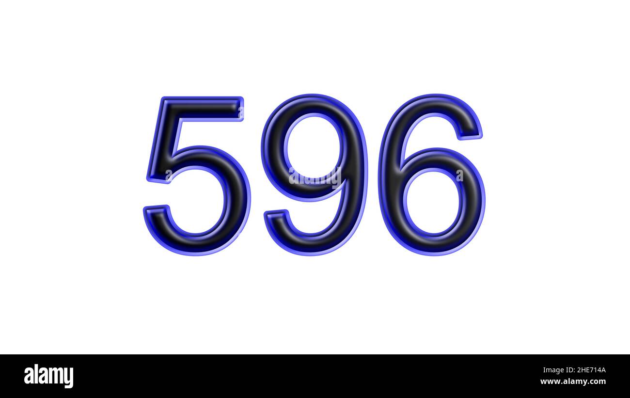 blue 596 number 3d effect white background Stock Photo - Alamy