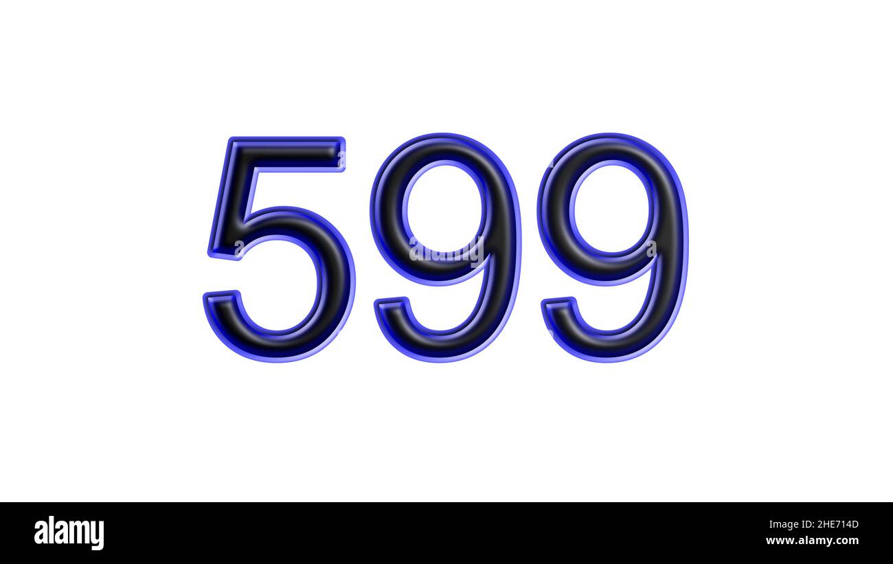 blue 599 number 3d effect white background Stock Photo - Alamy