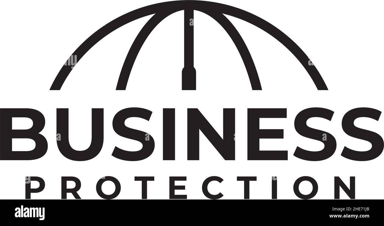Insurance business protection company with umbrella vector logo design ...