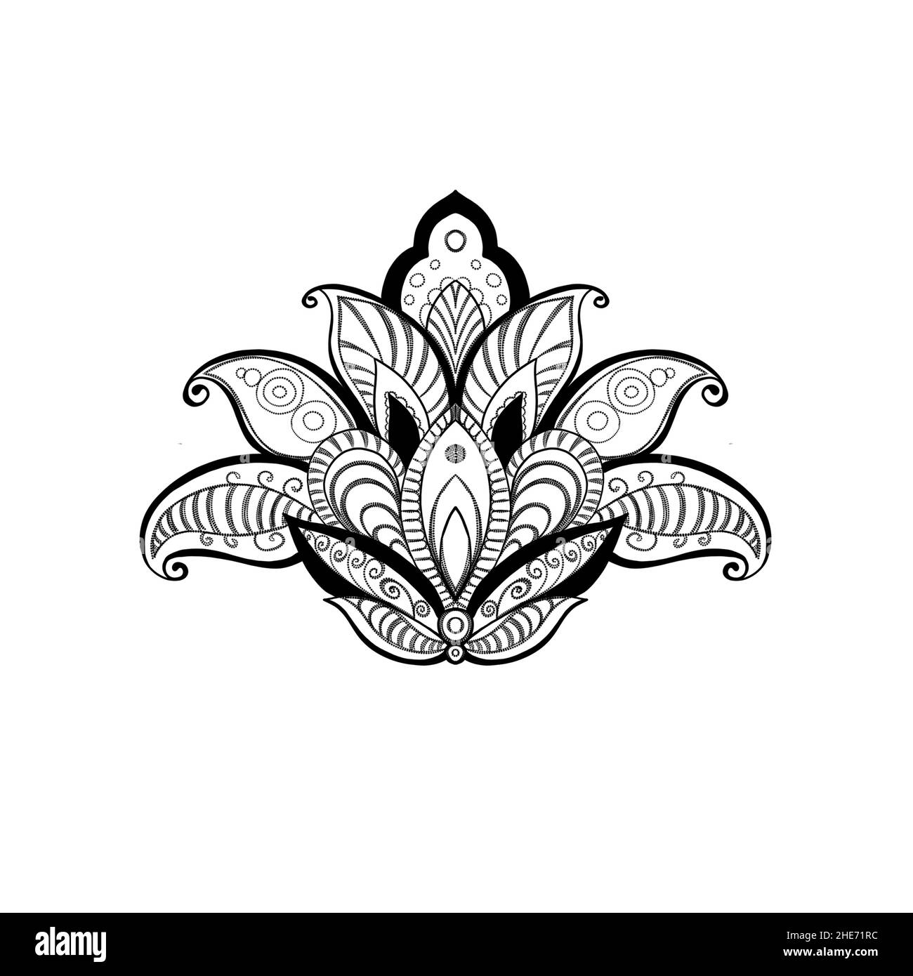 Mehndi Lotus Flower Tattoo
