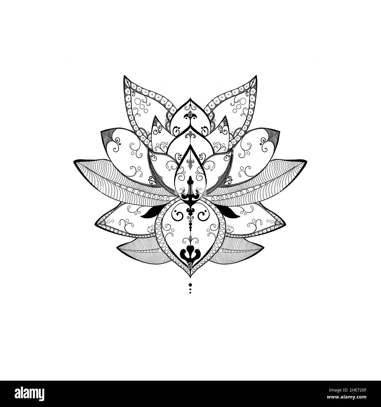 Mehndi lotus flower pattern for henna painting and tattoo. Decoration ...