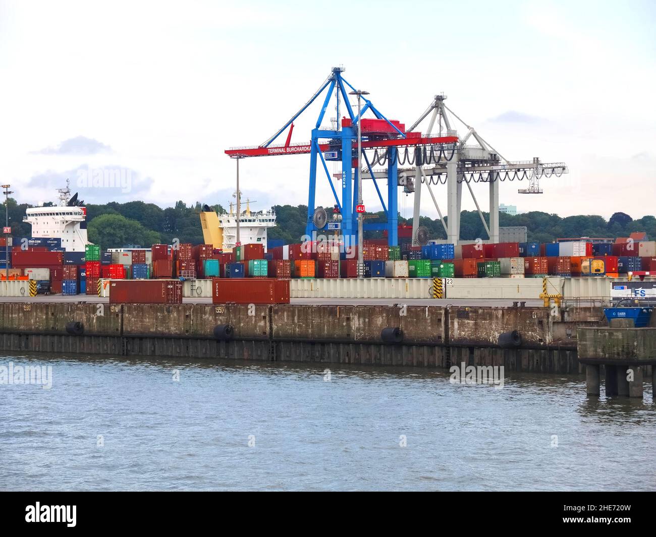Cargo industry and container shipping at the Famous port of Hamburg ...
