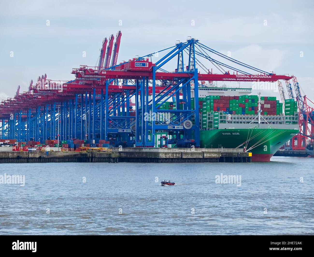 Cargo industry and container shipping at the Famous port of Hamburg ...