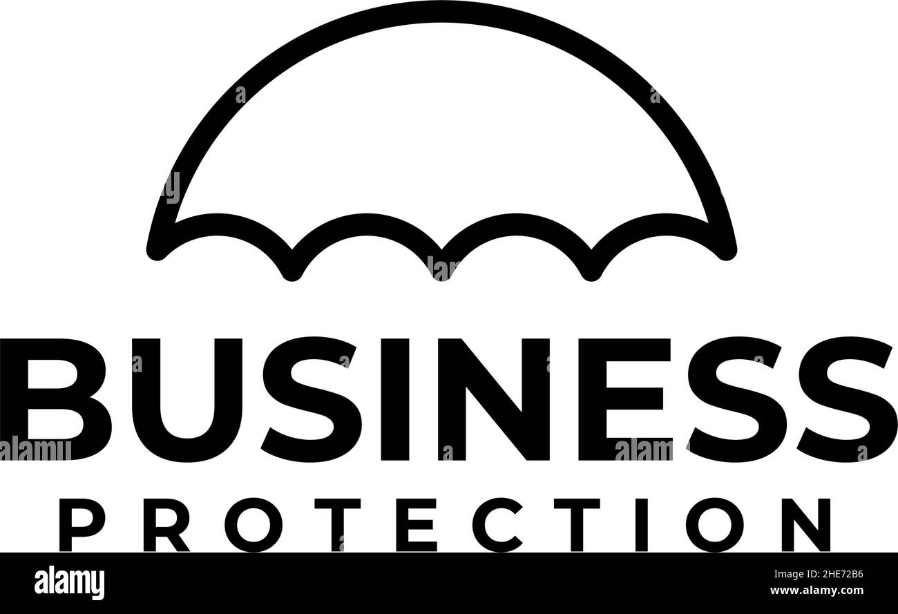 Insurance business protection company with umbrella vector logo design ...