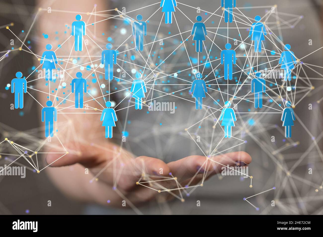 3d rendering of people icons connected with network lines Stock Photo - Alamy