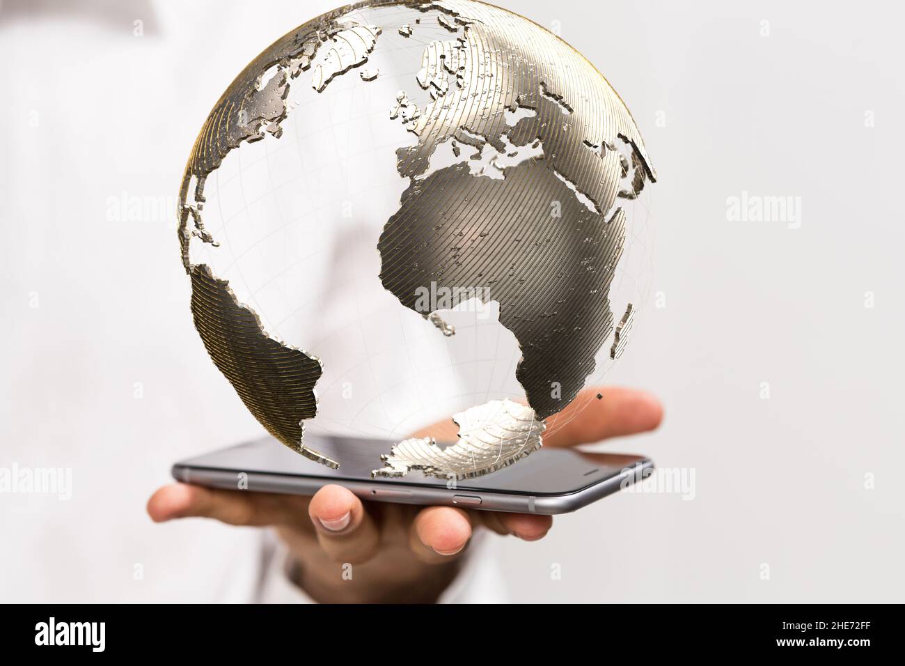 3d rendering of a digital globe for global network and team connection ...