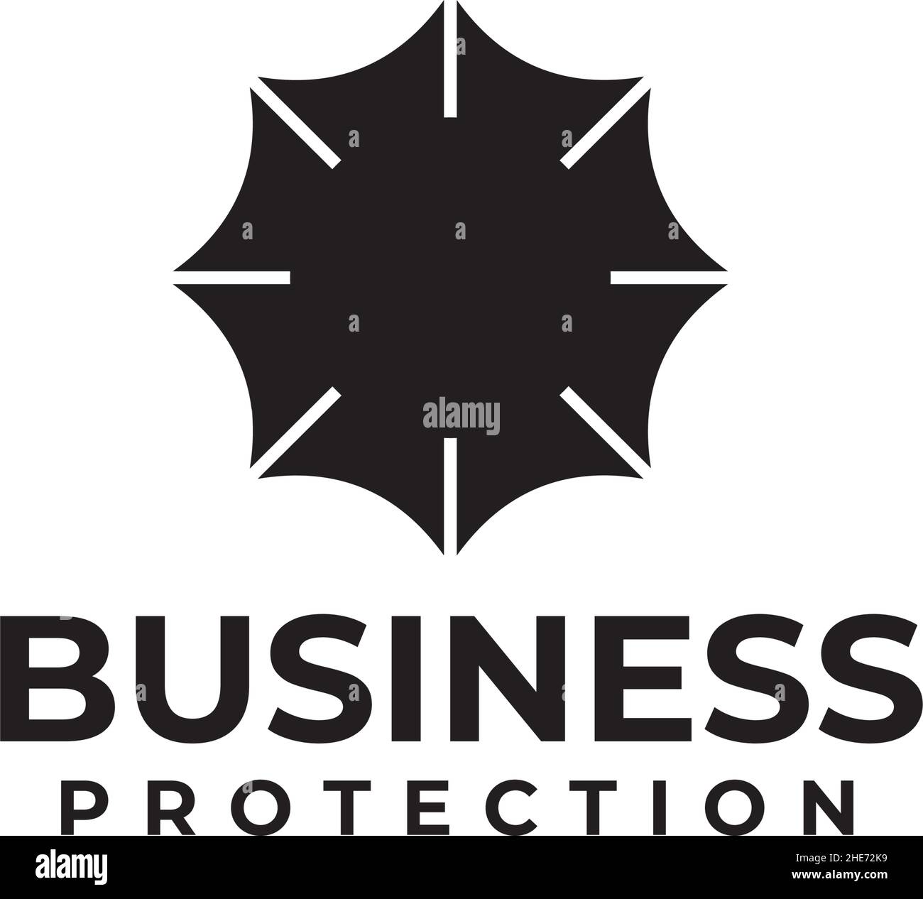 Insurance business protection company with umbrella vector logo design ...