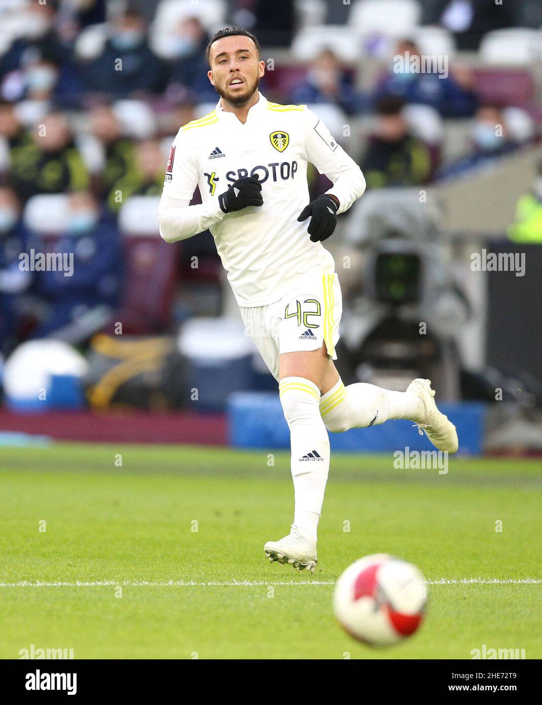 Leeds United's Sam Greenwood in action during the Emirates FA Cup third ...