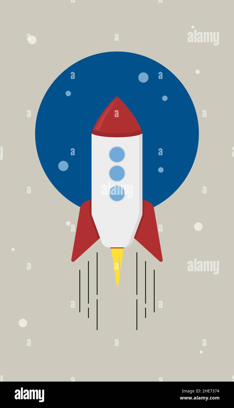 Cartoon rocket flying to the moon Stock Vector Image & Art - Alamy