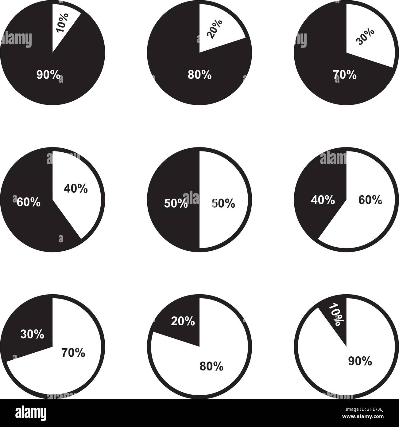 percentage round chart pie diagram vector symbol illustration design ...