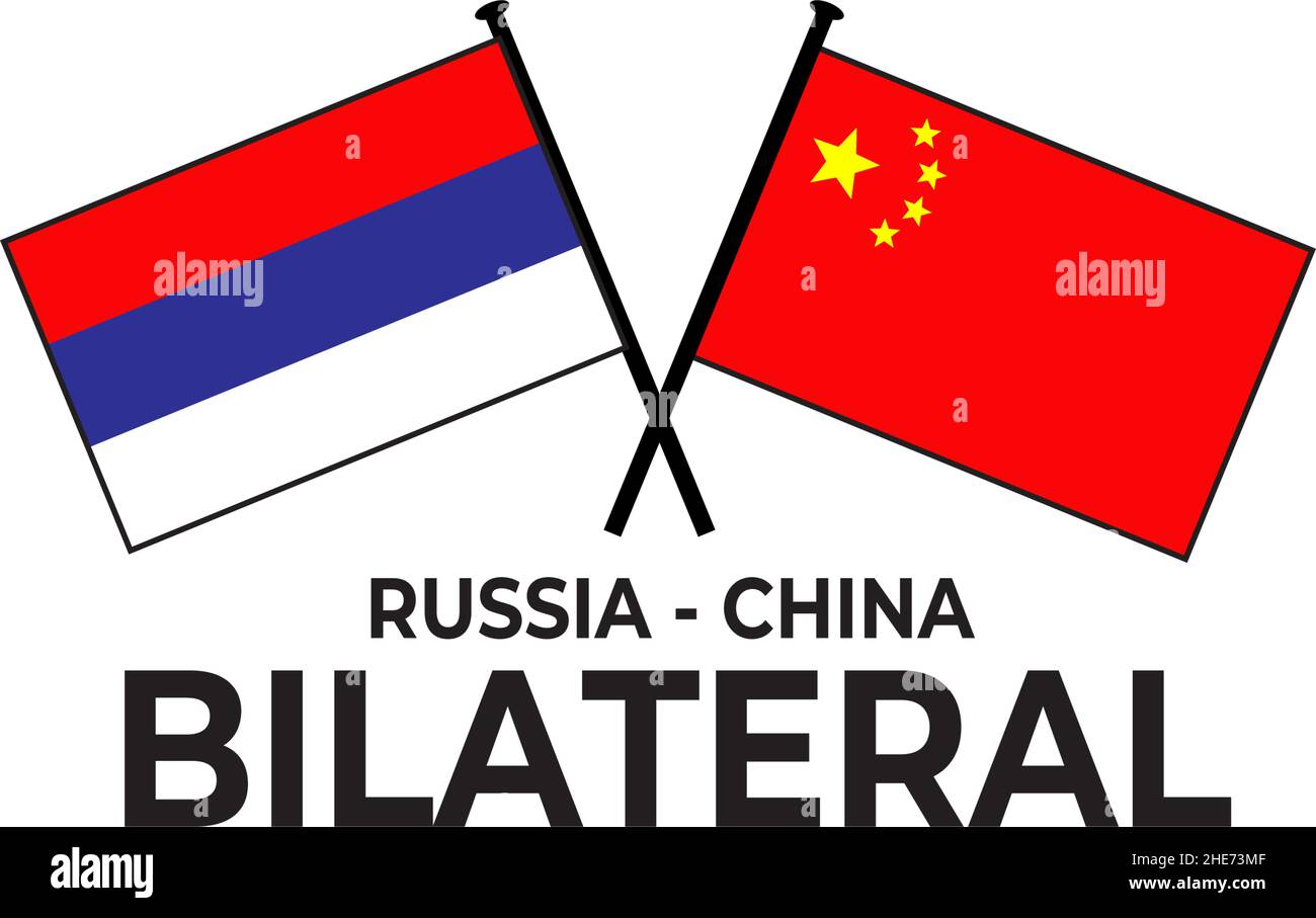 Russia China bilateral relation country flag icon logo design vector ...