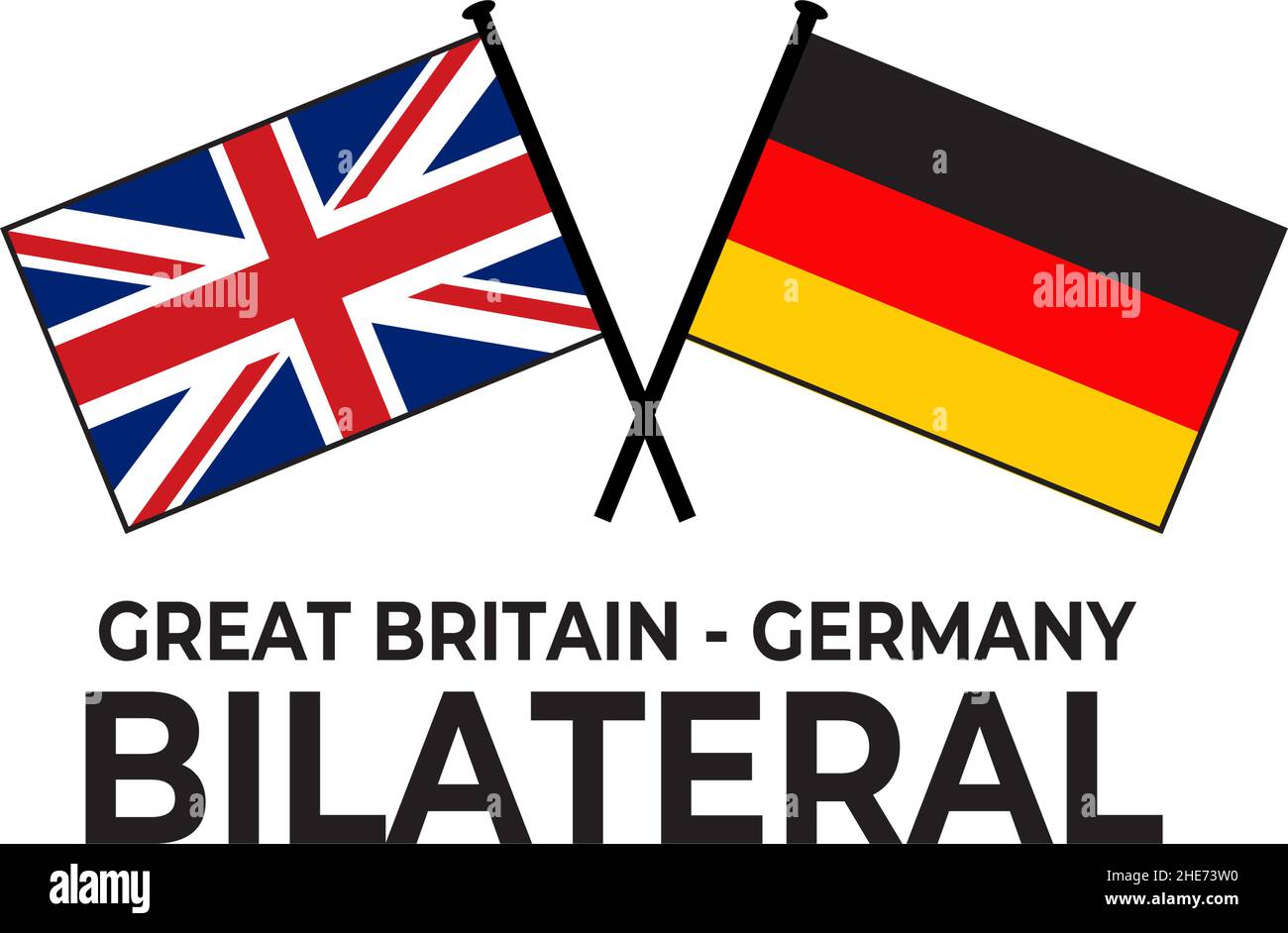 Great Britain Germany bilateral relation country flag icon logo design ...