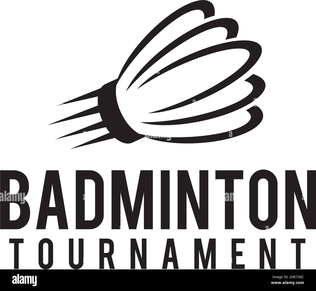 Badminton tournament vector logo design with shuttlecock icon Stock ...