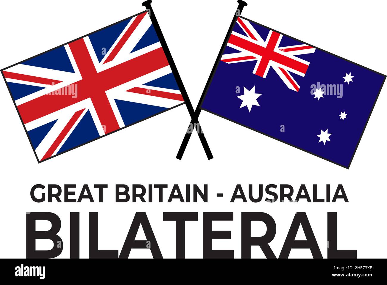 Great Britain Australia bilateral relation country flag icon logo ...