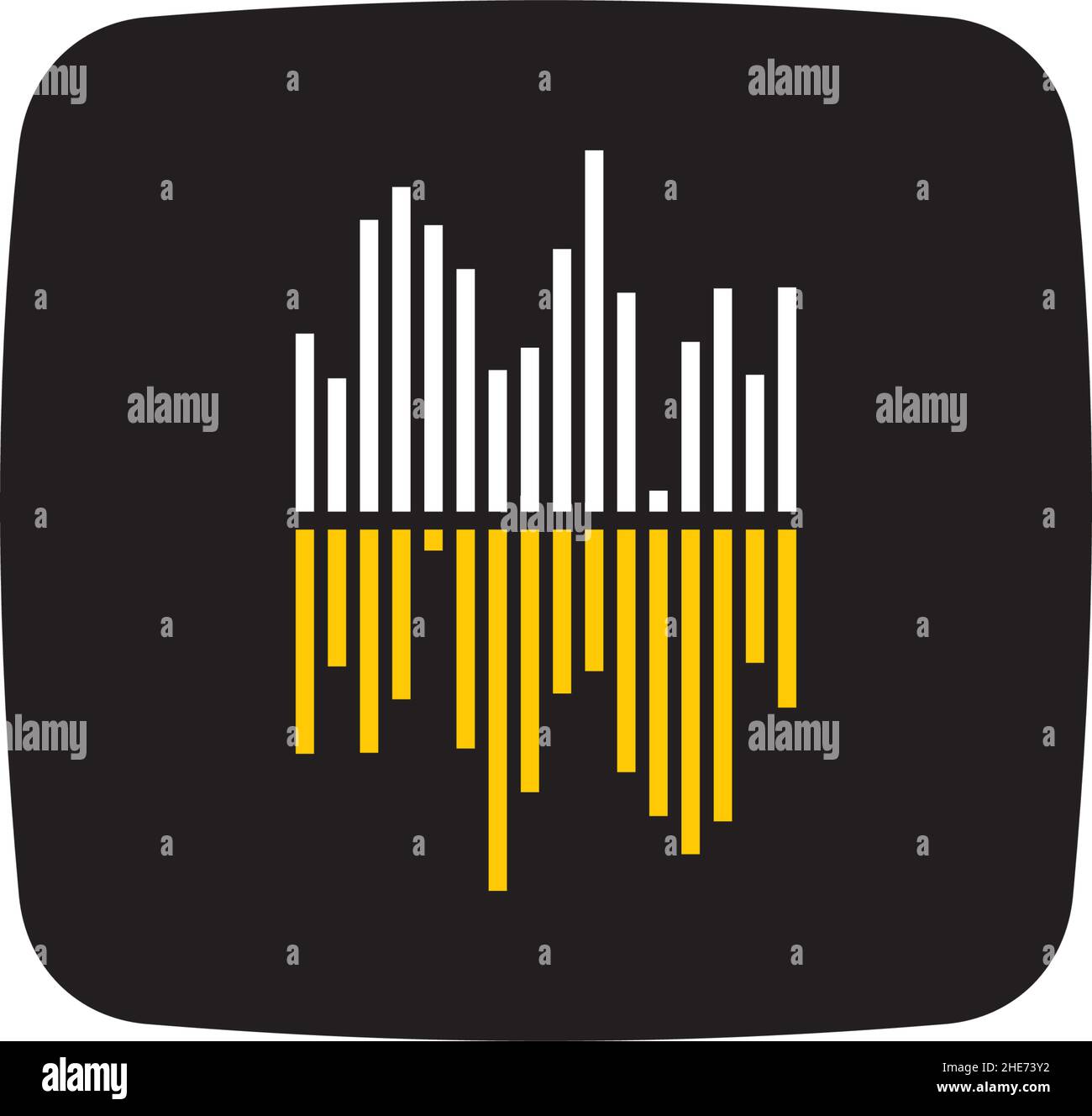 Music app logo design with vector note, music wave, disc icon Stock ...