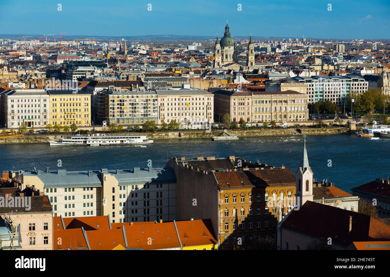 Old town Budapest with historical buildings and Danube Stock Photo - Alamy