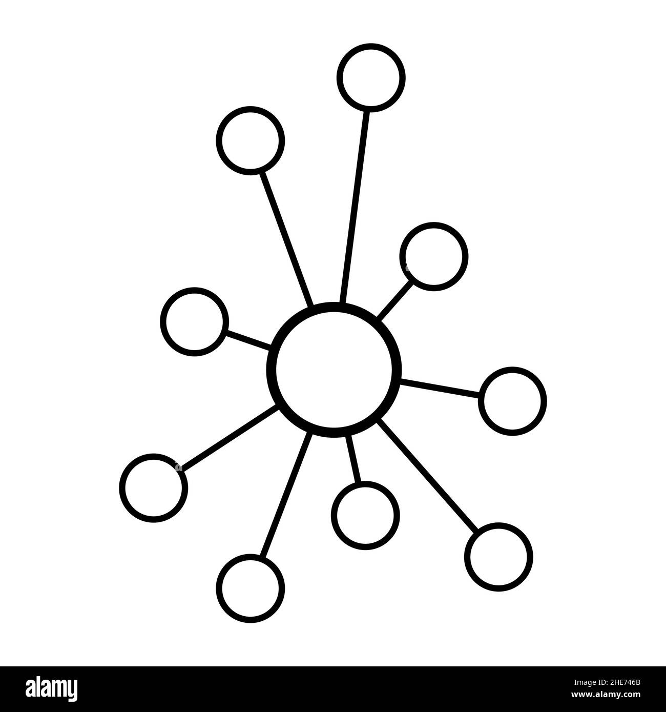 Hub flat network icon, connect structure vector symbol isolated on ...