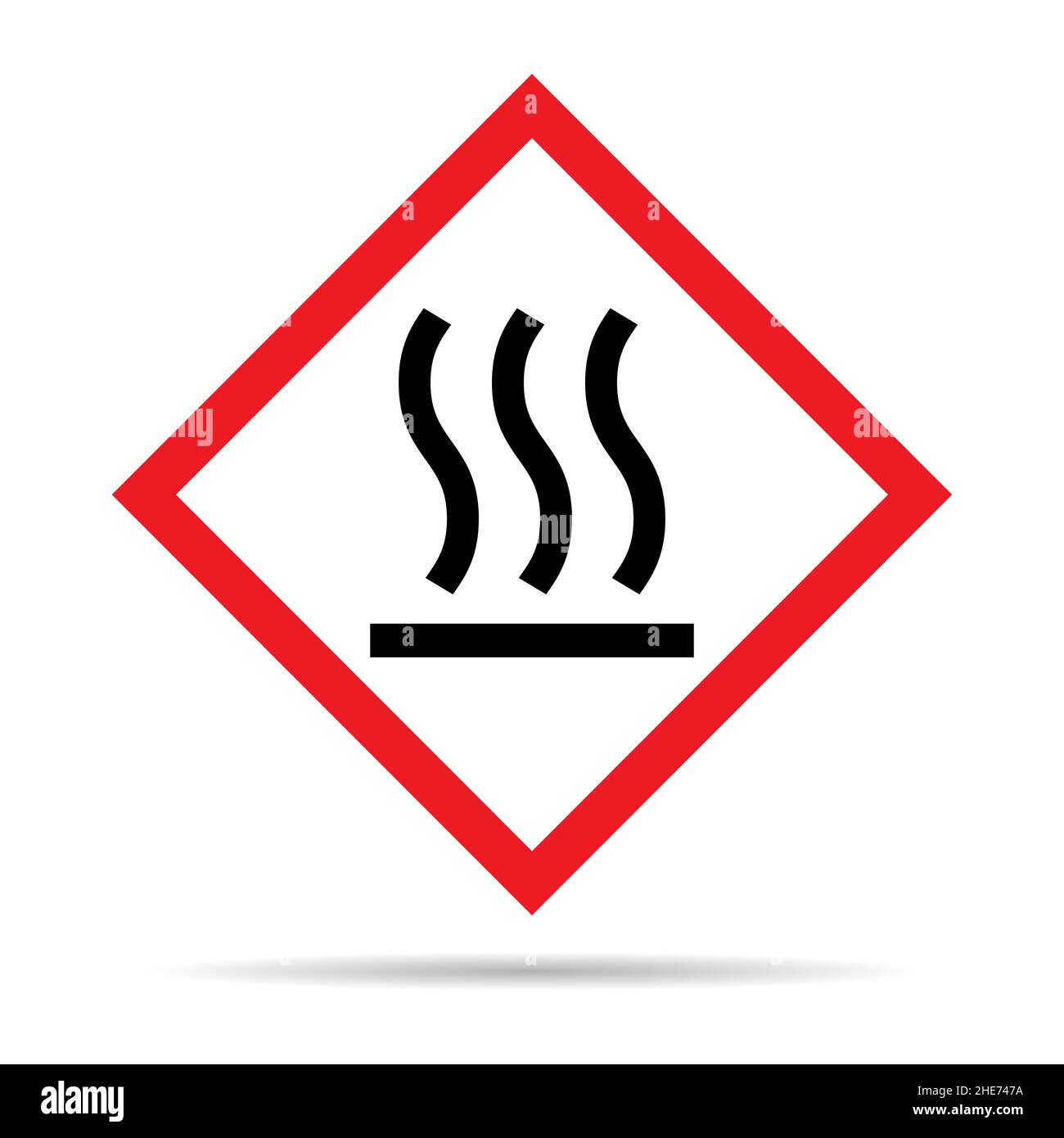 Hot surface icon, safety graphic information symbol, risk notice ...