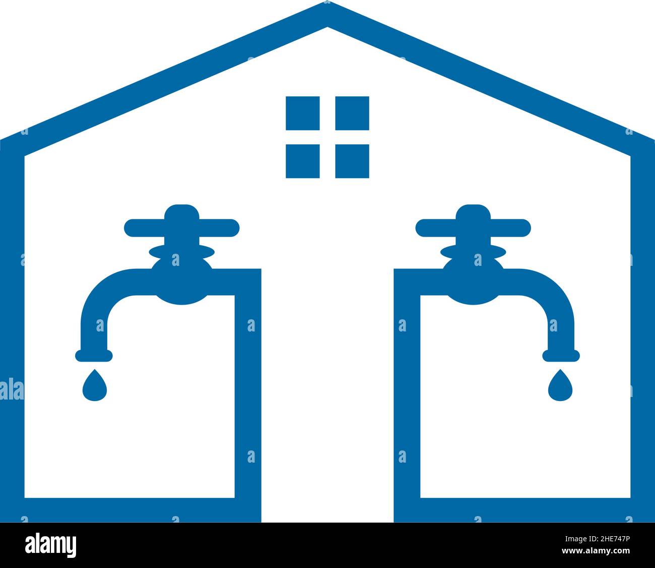 Plumbing service with water faucet icon vector logo design Stock Vector ...