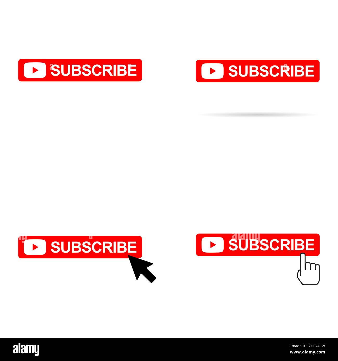 Set of subscribe web button, social media icon vector illustration ...