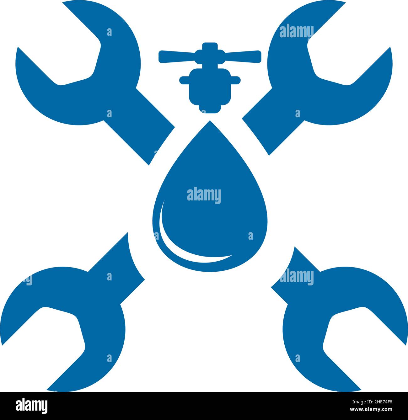 Plumbing service with water faucet icon vector logo design Stock Vector ...