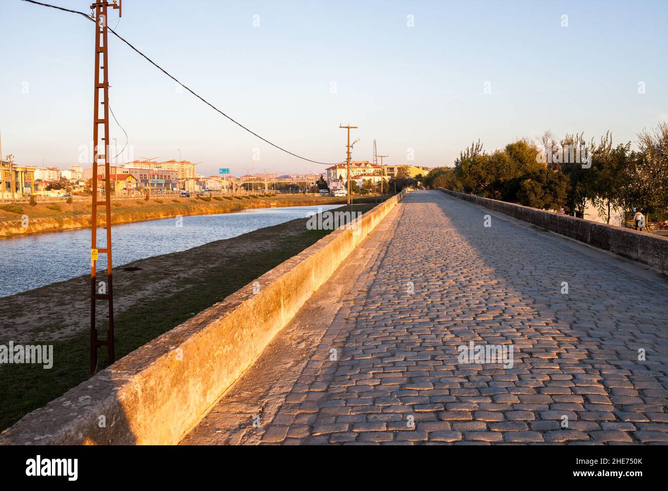 View of the historical Mimar Sinan bridge Stock Photo - Alamy