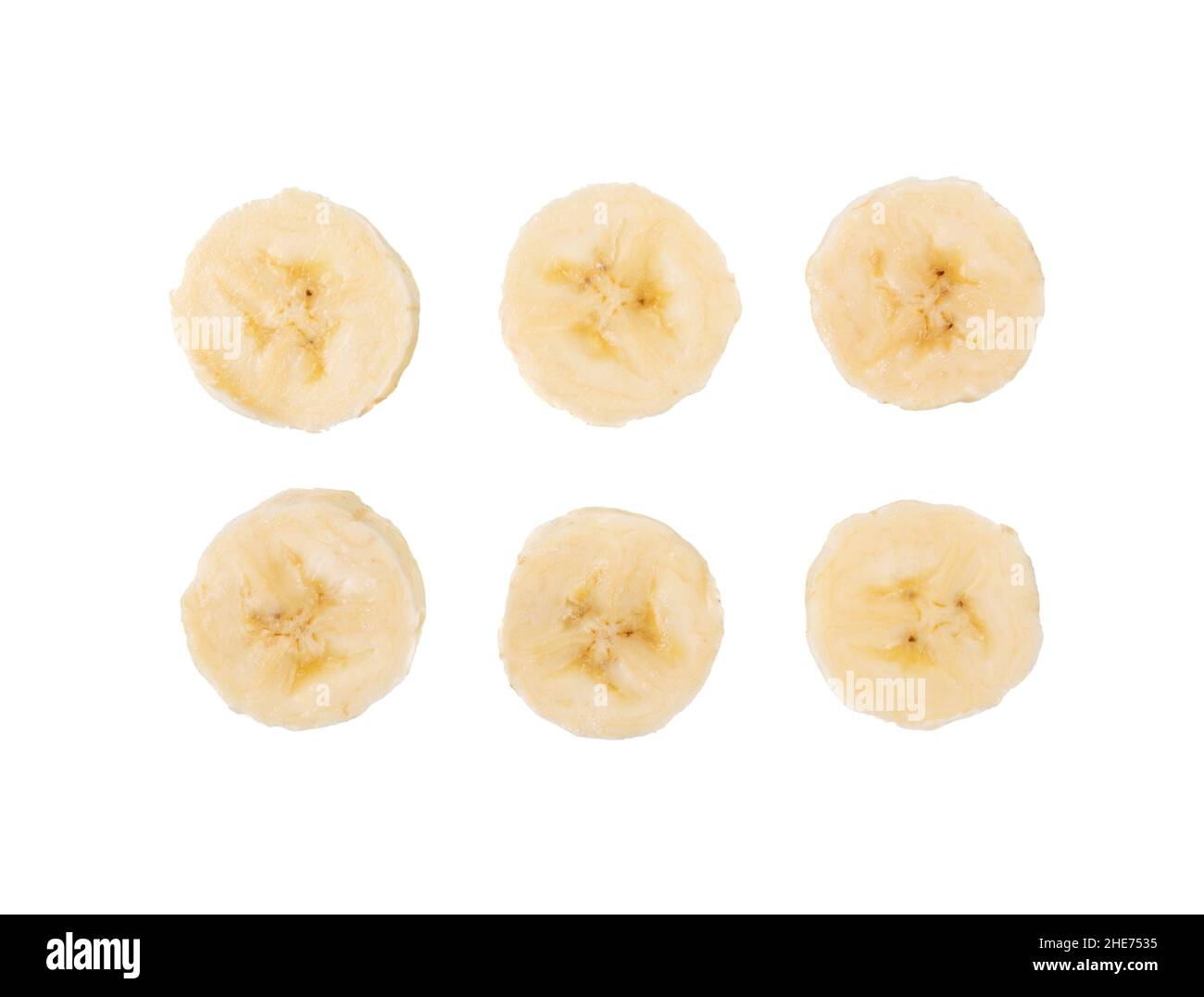 Bananas isolated on the white background. Peeled cut bananas. Banana ...
