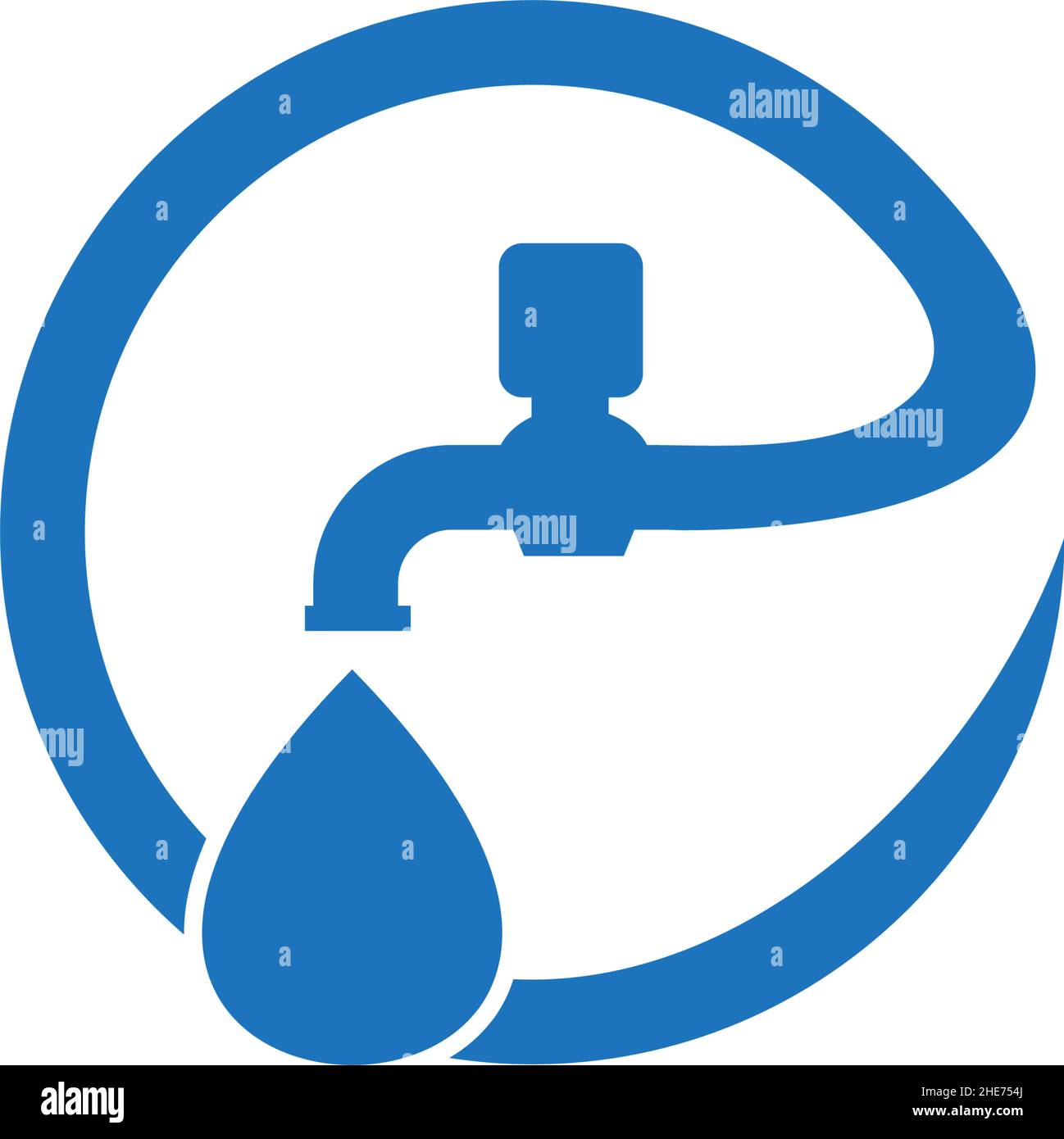 Plumbing service with water faucet icon vector logo design Stock Vector ...