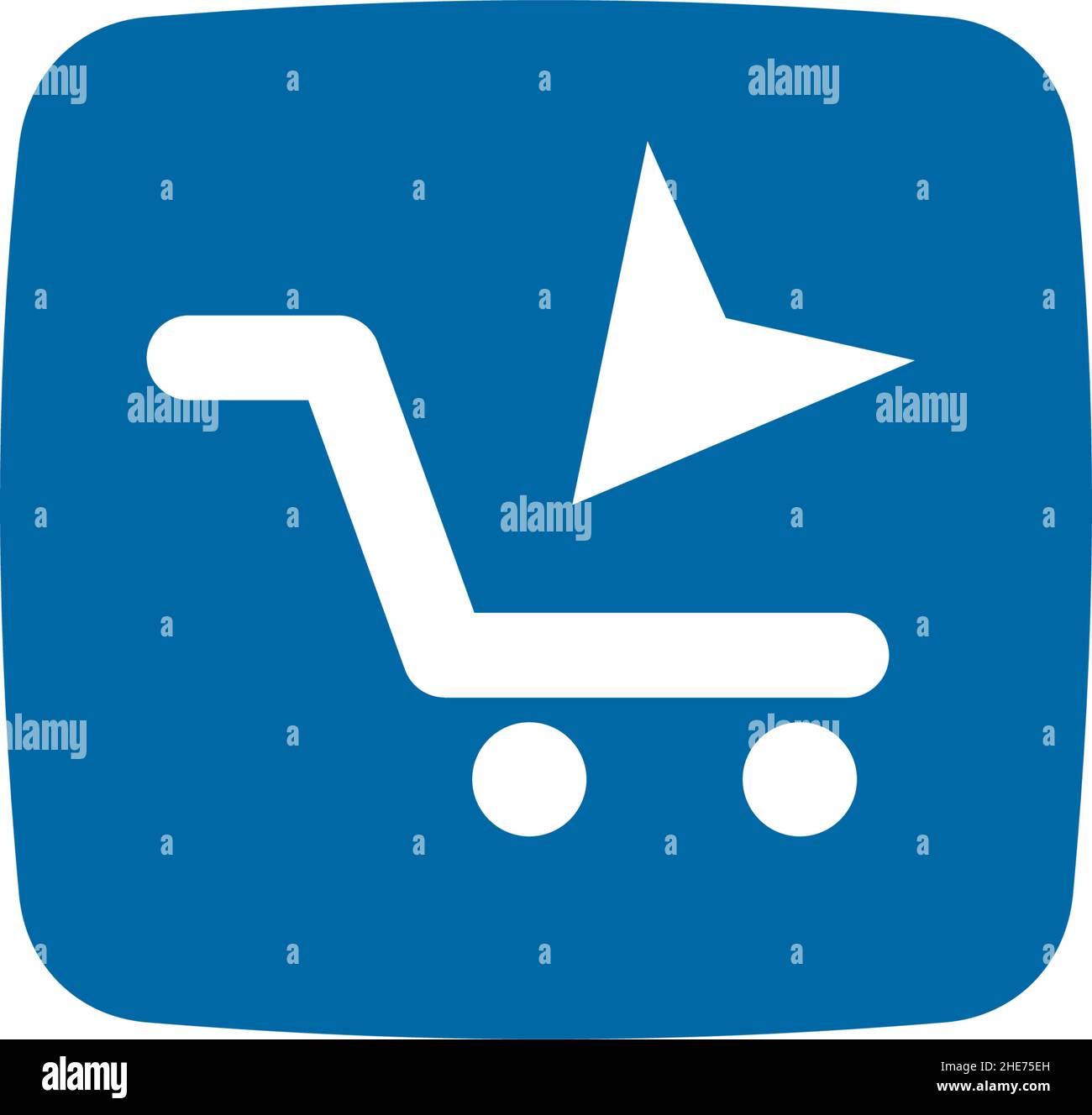 Online shopping app logo with shopping cart icon vector design Stock ...