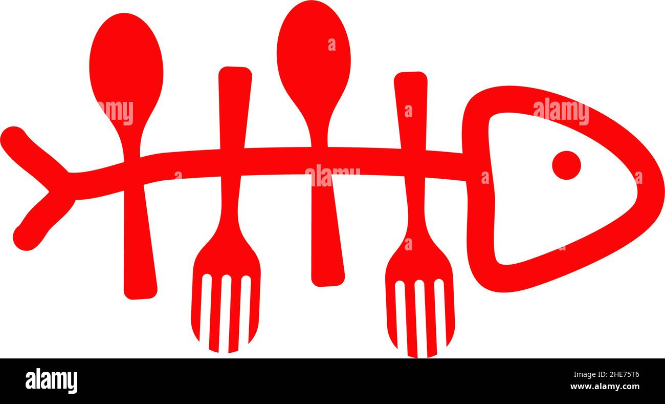 Fish Skeleton Logo Restaurant