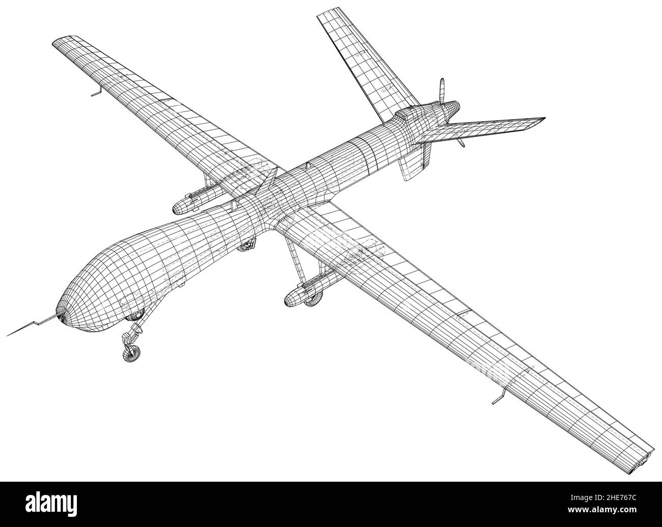 Aircraft. Vector rendering of 3d. Predator military drone. The layers ...