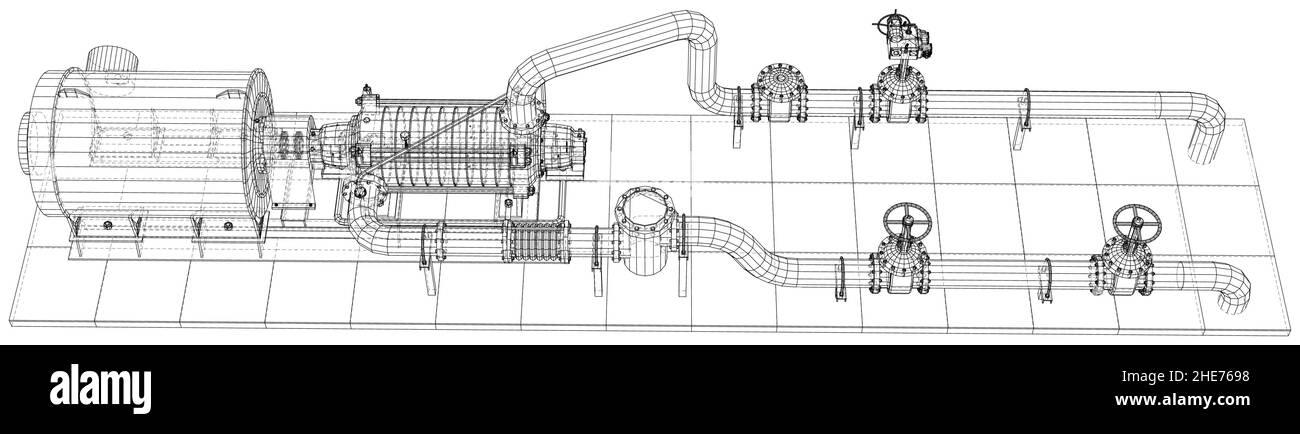 Vector illustration pumping unit oil industry. Created of 3d Stock ...