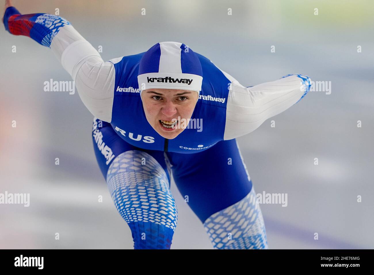 HEERENVEEN, NETHERLANDS - JANUARY 9: Daria Kachanova of Russia ...